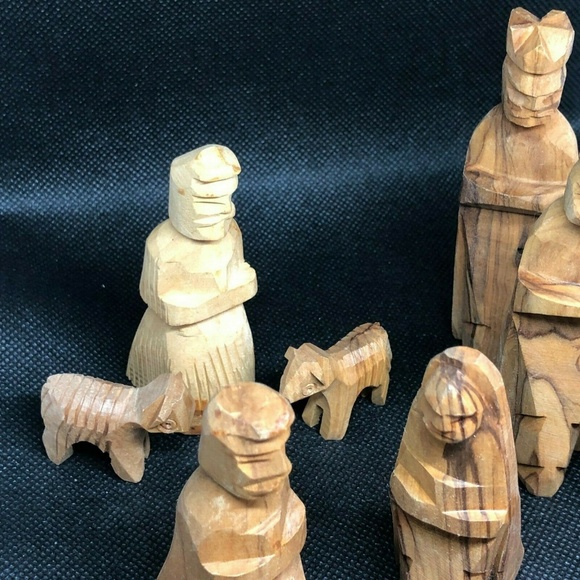 Holiday | Vintage Handcarved Wood Primitive Nativity Manger | Poshmark